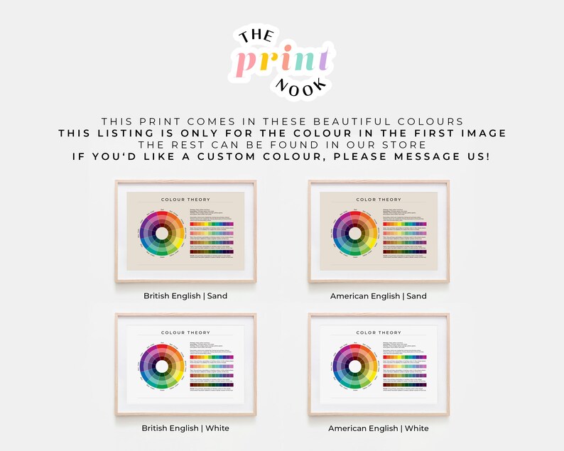 Color Theory on White American English Digital Printable Educational ...