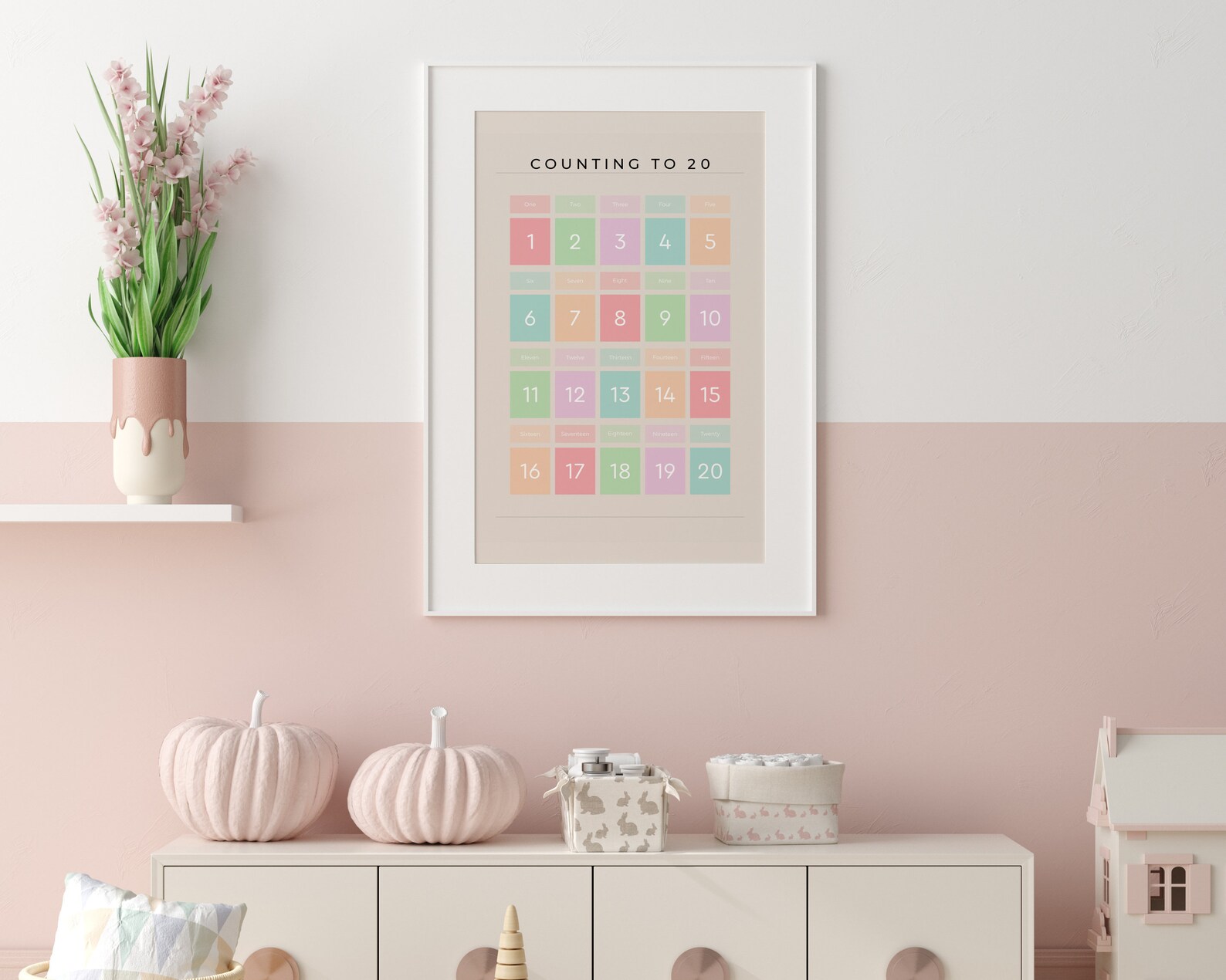 Counting to 20 Pastel Rainbow on Sand Digital Printable Educational ...