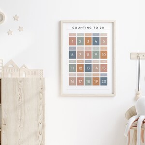 Counting to 20 Earthy on White Digital Printable Educational Maths ...