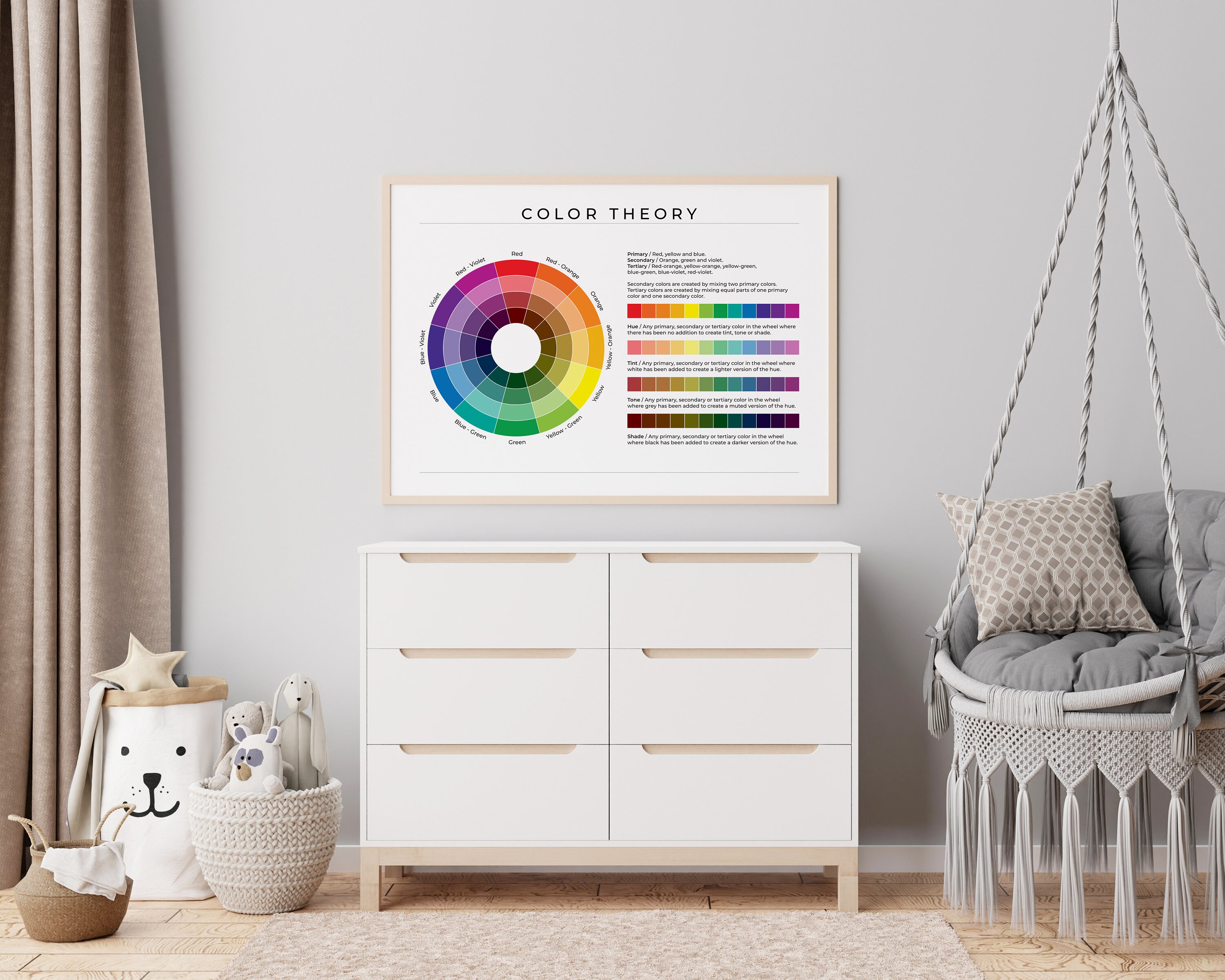 Color Theory on White American English Digital Printable Educational ...