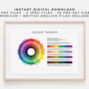 Color Theory on White American English Digital Printable Educational ...