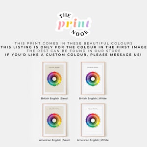 Color Wheel on White | American English | Digital Printable Educational ...