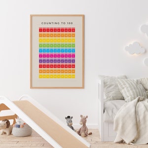 Counting to 100 Rainbow on Sand Digital Printable Educational Math ...