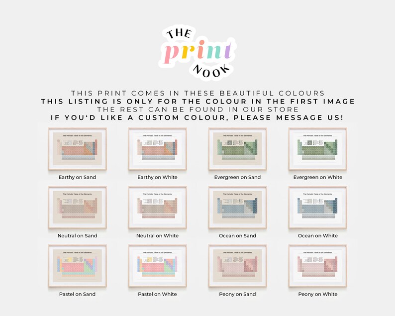 Periodic Table Poster | Neutral on Sand | Cute Aesthetic Science Wall ...