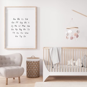 Handwritten ABC Black Minimalist ABC Printable, Alphabet Poster ...