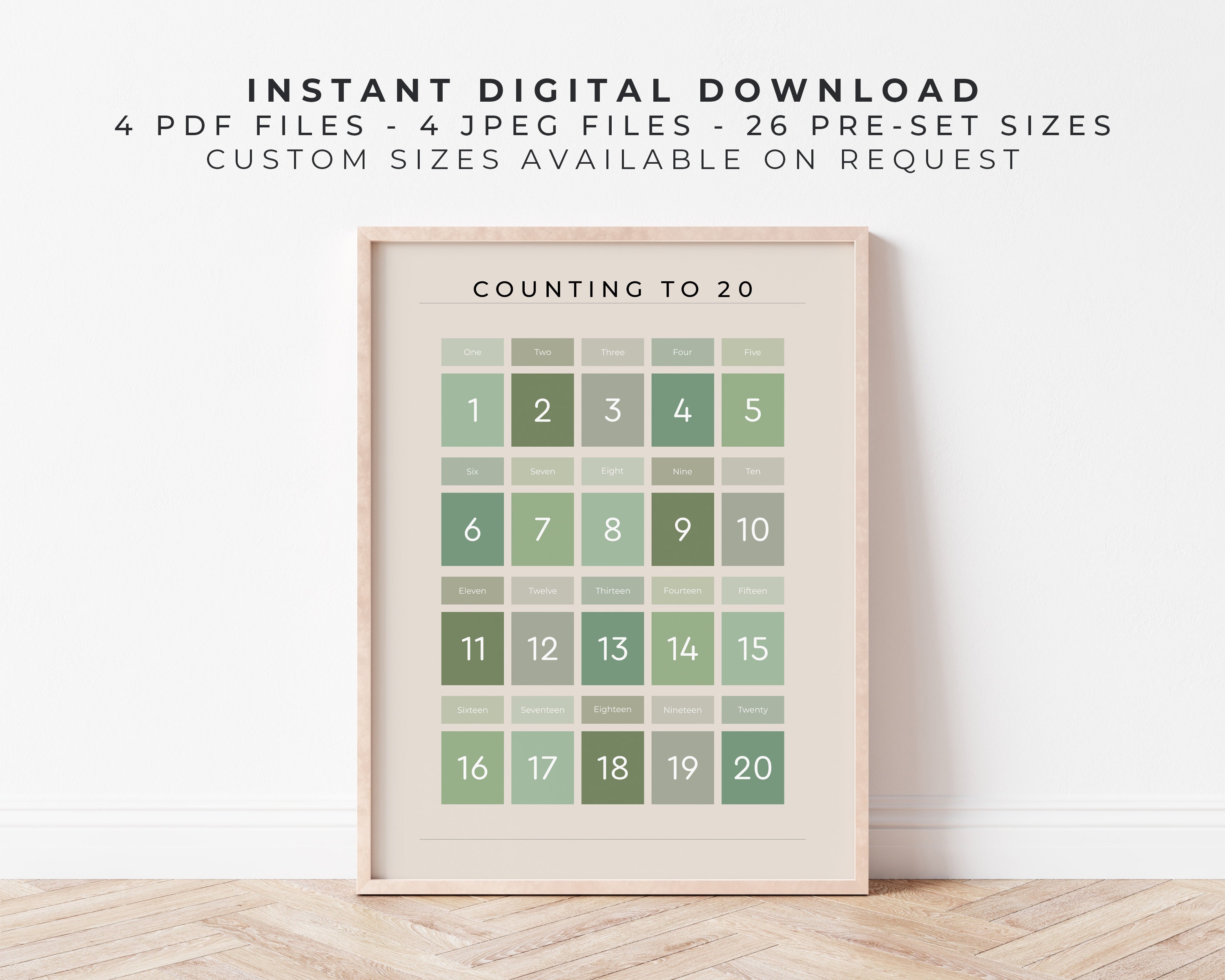 Counting to 20 Evergreen on Sand Digital Printable Educational Maths ...