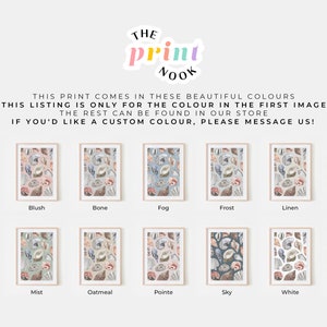 Beachcombing | Mist Green | Watercolor Sea Shells Digital Printable ...