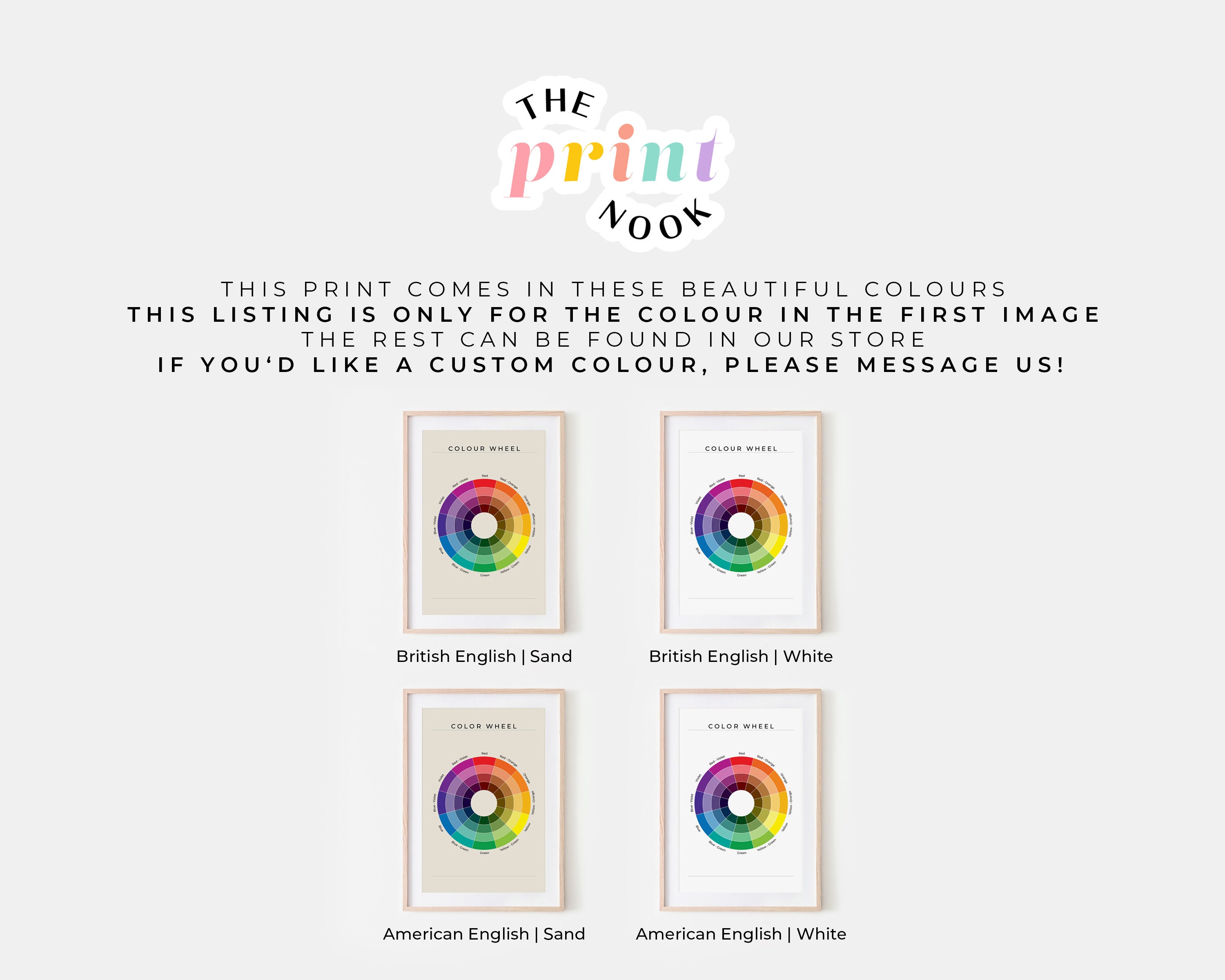Color Wheel on Sand | American English | Digital Printable Educational ...