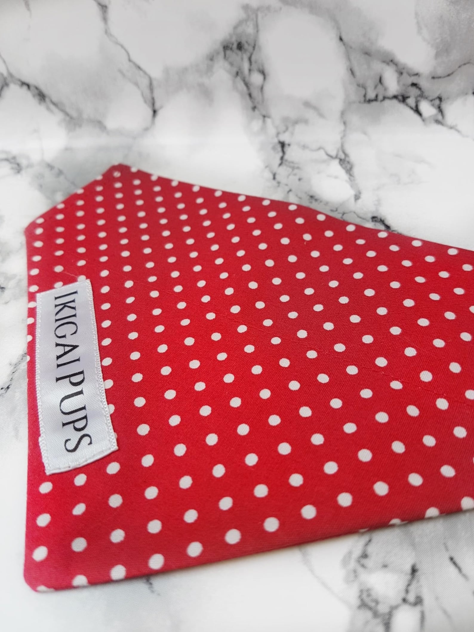 Red Polka Dot Dog Bandana, Spotty Red Dog Bandana, Red Spotted Dog ...