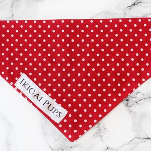 Red Polka Dot Dog Bandana, Spotty Red Dog Bandana, Red Spotted Dog ...