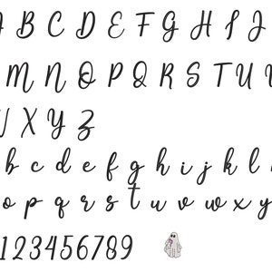Halloween Cursive Machine Embroidery Font Ghosty , Ghost Embroidery ...