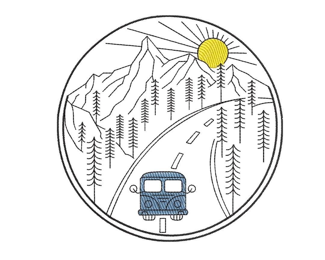 Camping Machine Embroidery Design , Mountain Travel Embroidery File ...