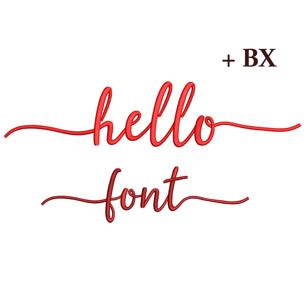 Embroidery Font , Machine Embroidery Design Hello , BX Font 5 Sizes - Etsy