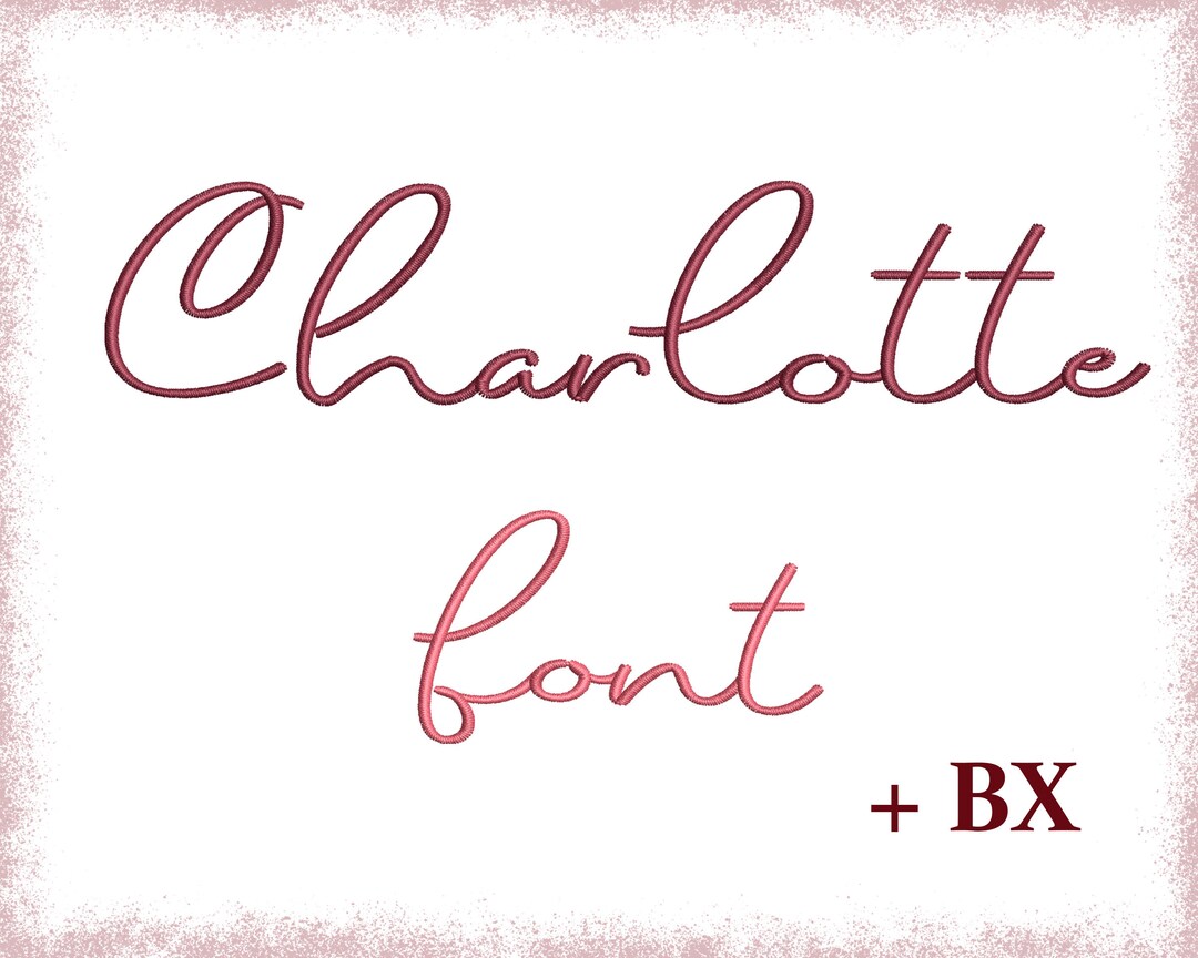Valentine BX Script Embroidery Font Charlotte Machine - Etsy