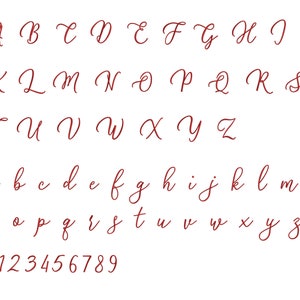 Machine Script Embroidery Font Barbi, Machine Embroidery Design , Handwritten Cursive BX ...