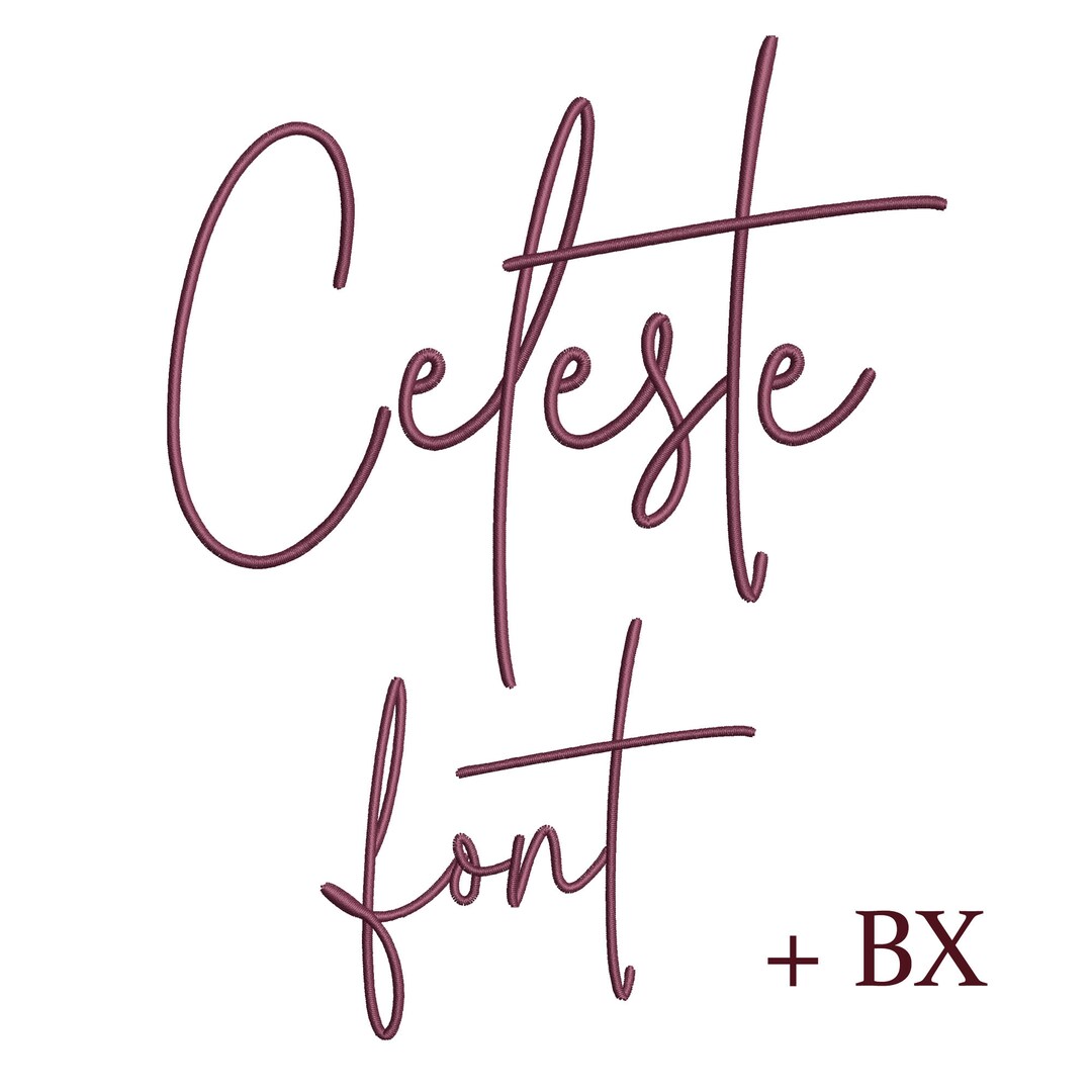 Boho Thin Cursive Embroidery Font Celeste, Machine Embroidery Design , BX Script Embroidery ...