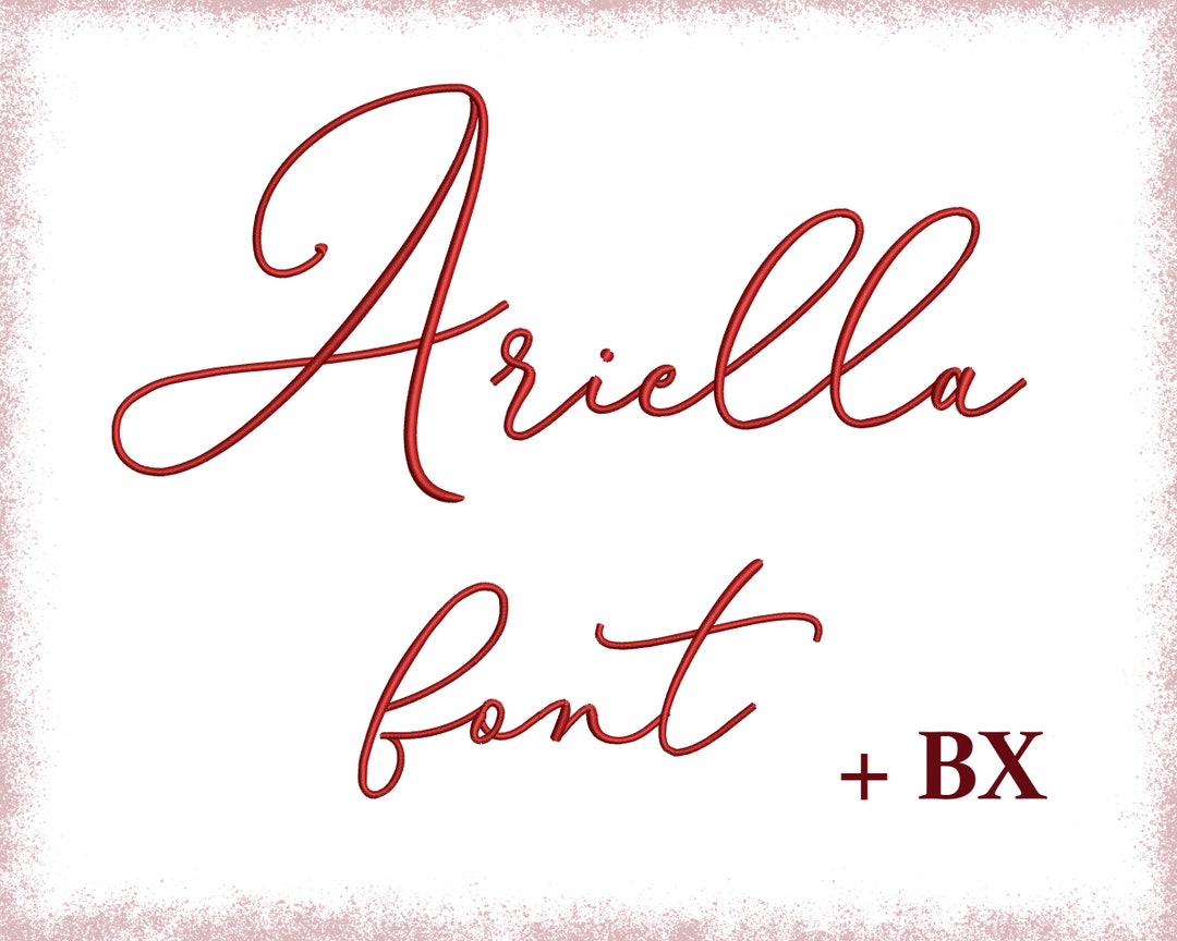 Valentine Script BX Embroidery Font Ariella, Machine Embroidery Desing ...