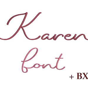 Valentine BX Script Embroidery Font Karen , Machine Embroidery Design ...