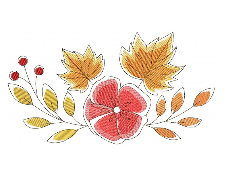 Fall Machine Embroidery Designs Autumn Leaves Embroidery - Etsy