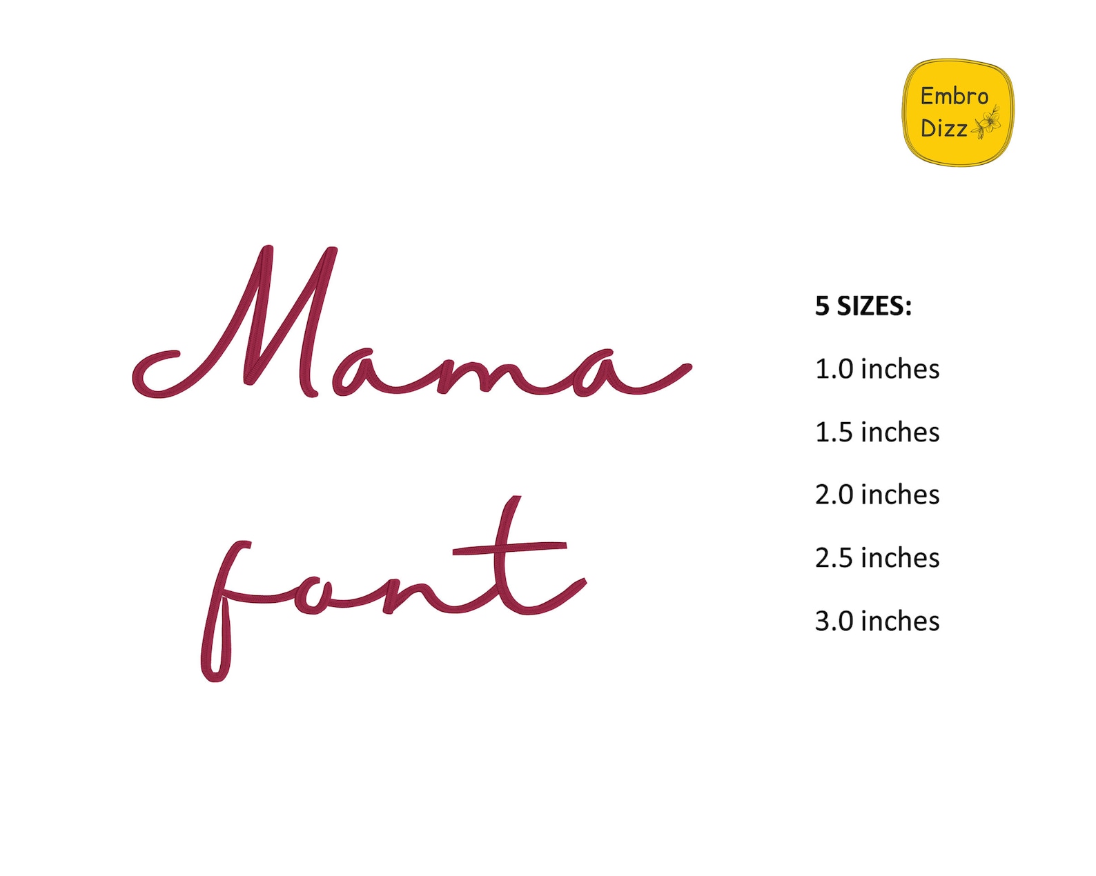 Mama Machine Embroidery Font BX Font Embroidery Design 5 - Etsy