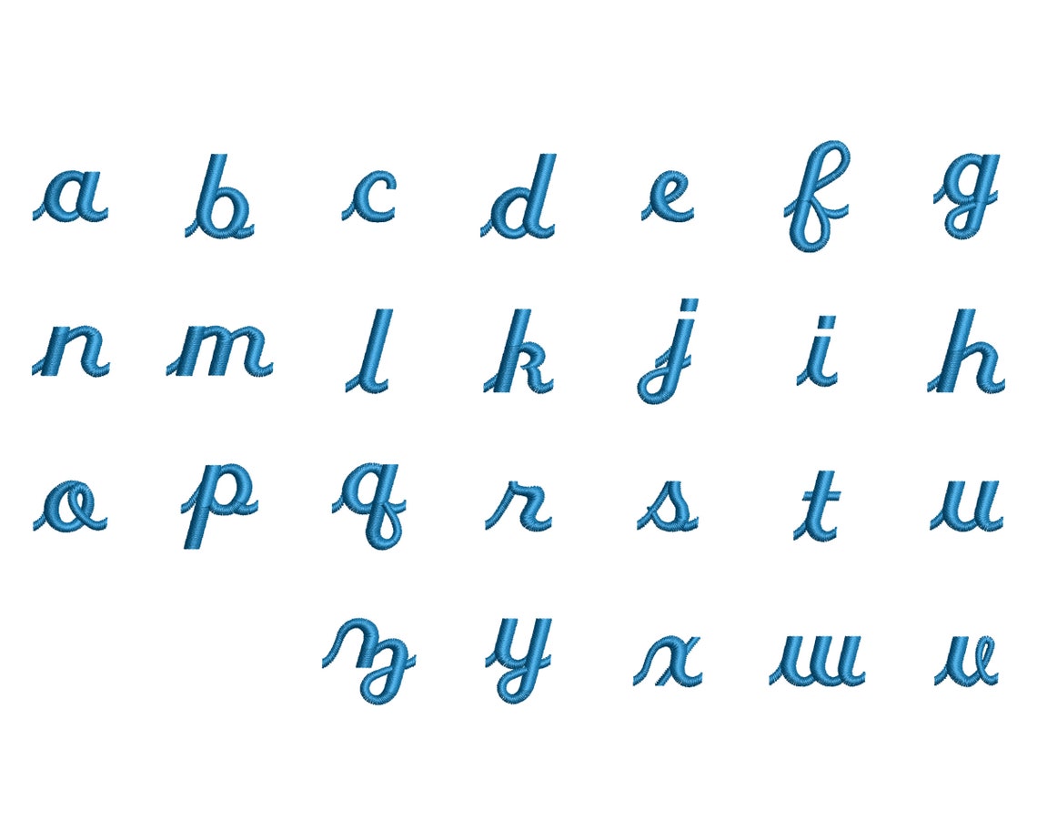 Mini Script embroidery font Machine embroidery design | Etsy