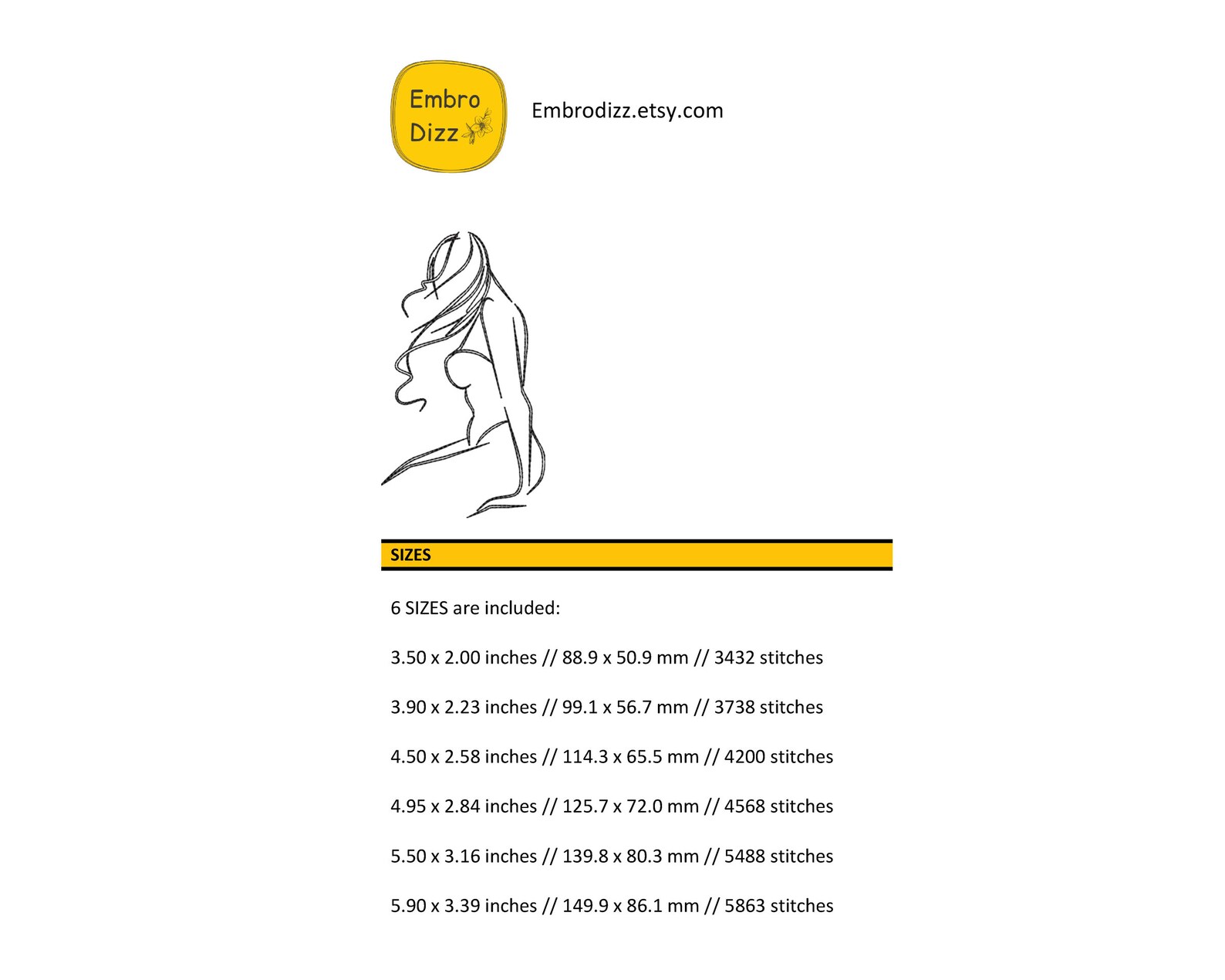 Woman One Line Embroidery Design for Machine Embroidery 6 - Etsy