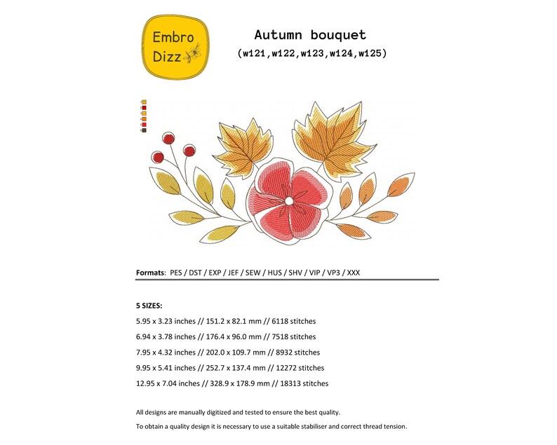 Fall Machine Embroidery Designs Autumn Leaves Embroidery - Etsy