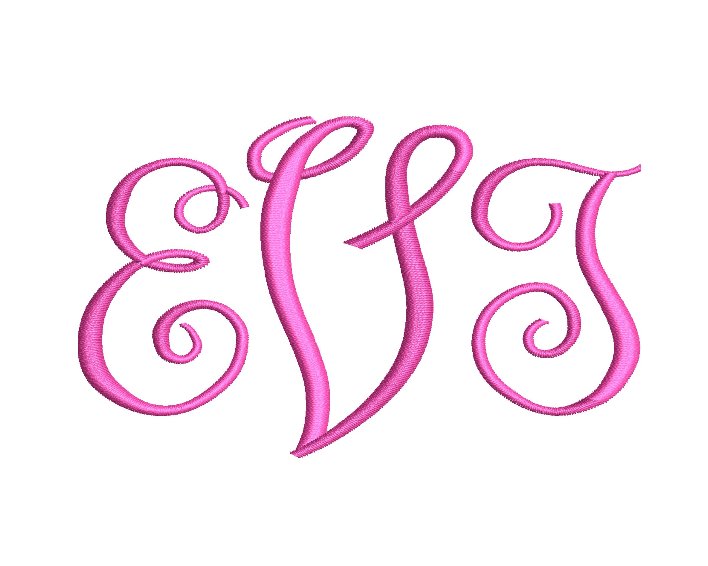 Monogram Embroidery font Machine embroidery designs 3 sizes | Etsy