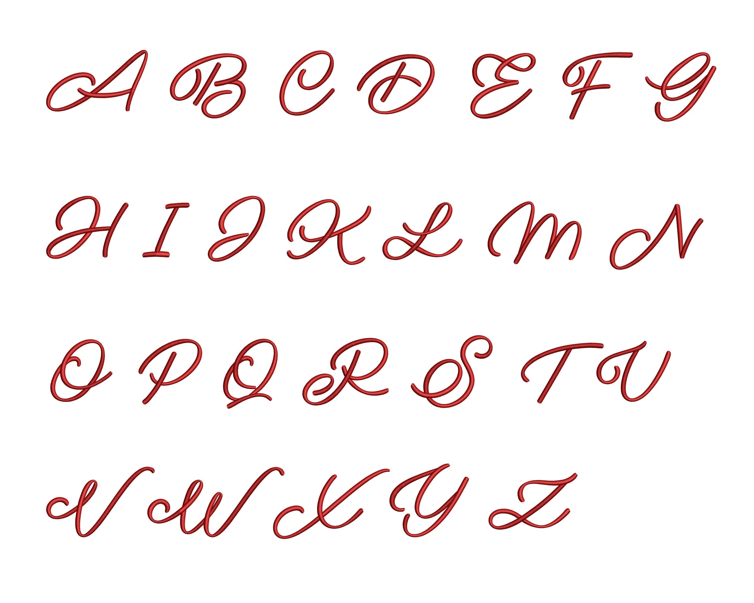 Cursive Script Embroidery Font Marilyn , Machine Embroidery Design , BX ...