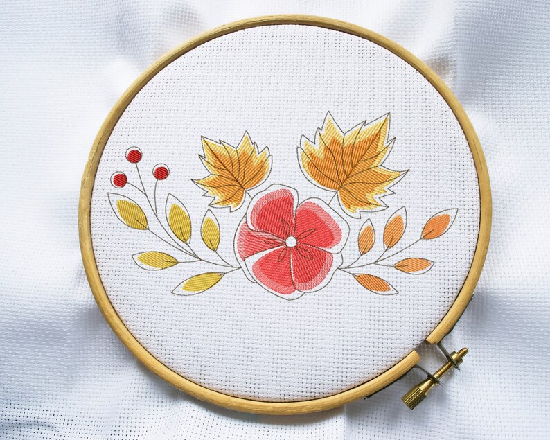 Fall Machine Embroidery Designs Autumn Leaves Embroidery - Etsy