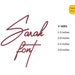 Script Cursive Machine Embroidery Font Sarah , Embroidery Design , BX ...