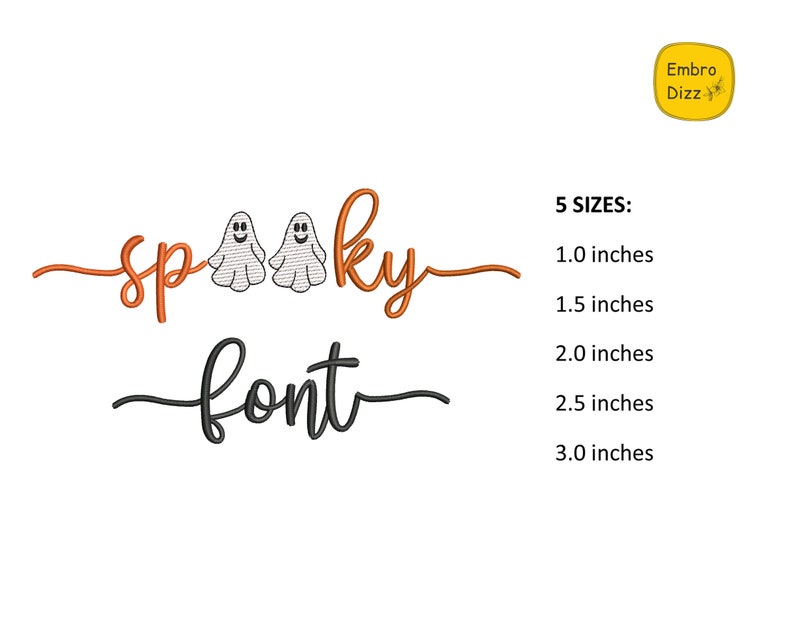Halloween Script Machine Embroidery Font With Tails Spooky, Machine ...