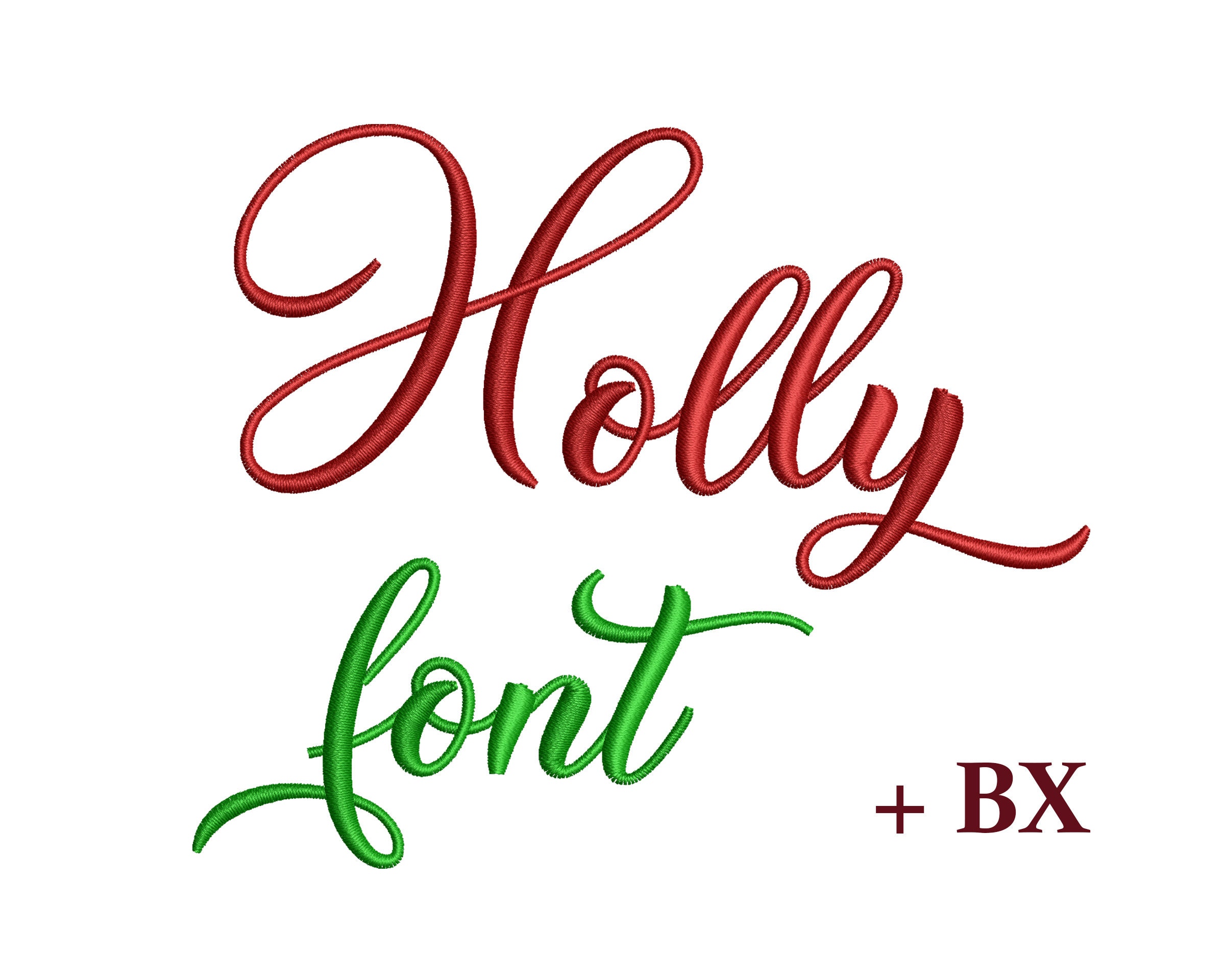 Christmas Cursive Embroidery Font Holly Machine Embroidery - Etsy