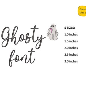 Halloween Cursive Machine Embroidery Font Ghosty , Ghost Embroidery ...