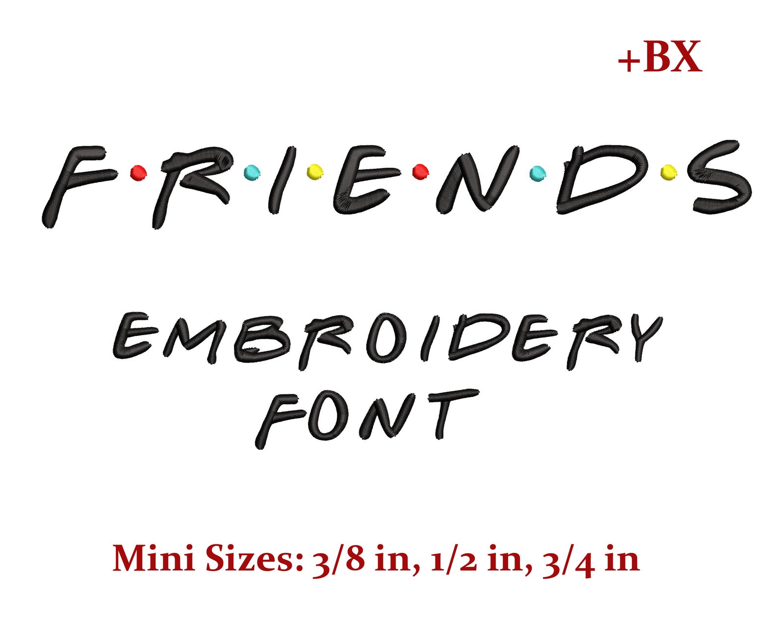 Friends Mini Embroidery Font Machine Embroidery Design 3/8 | Etsy