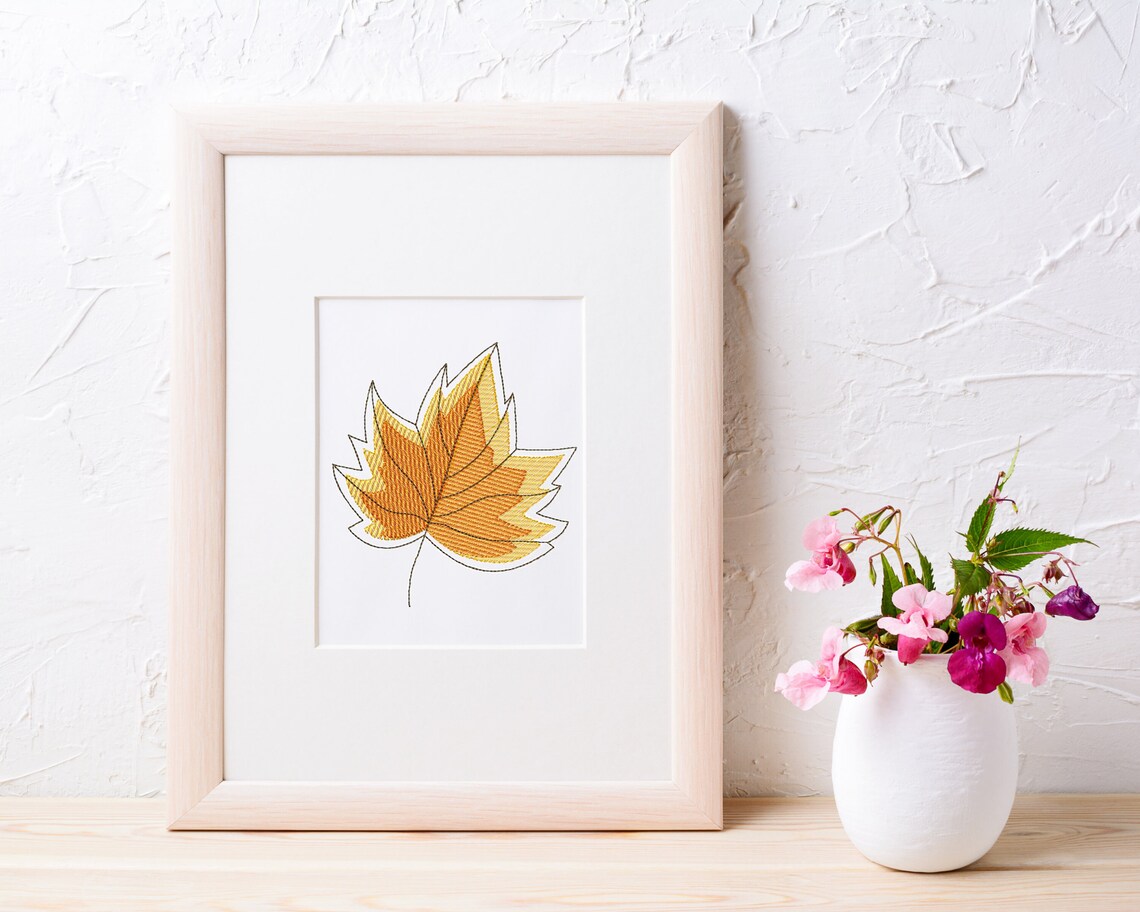 Leaf Machine Embroidery Design , Floral Sketch Embroidery Files - Etsy