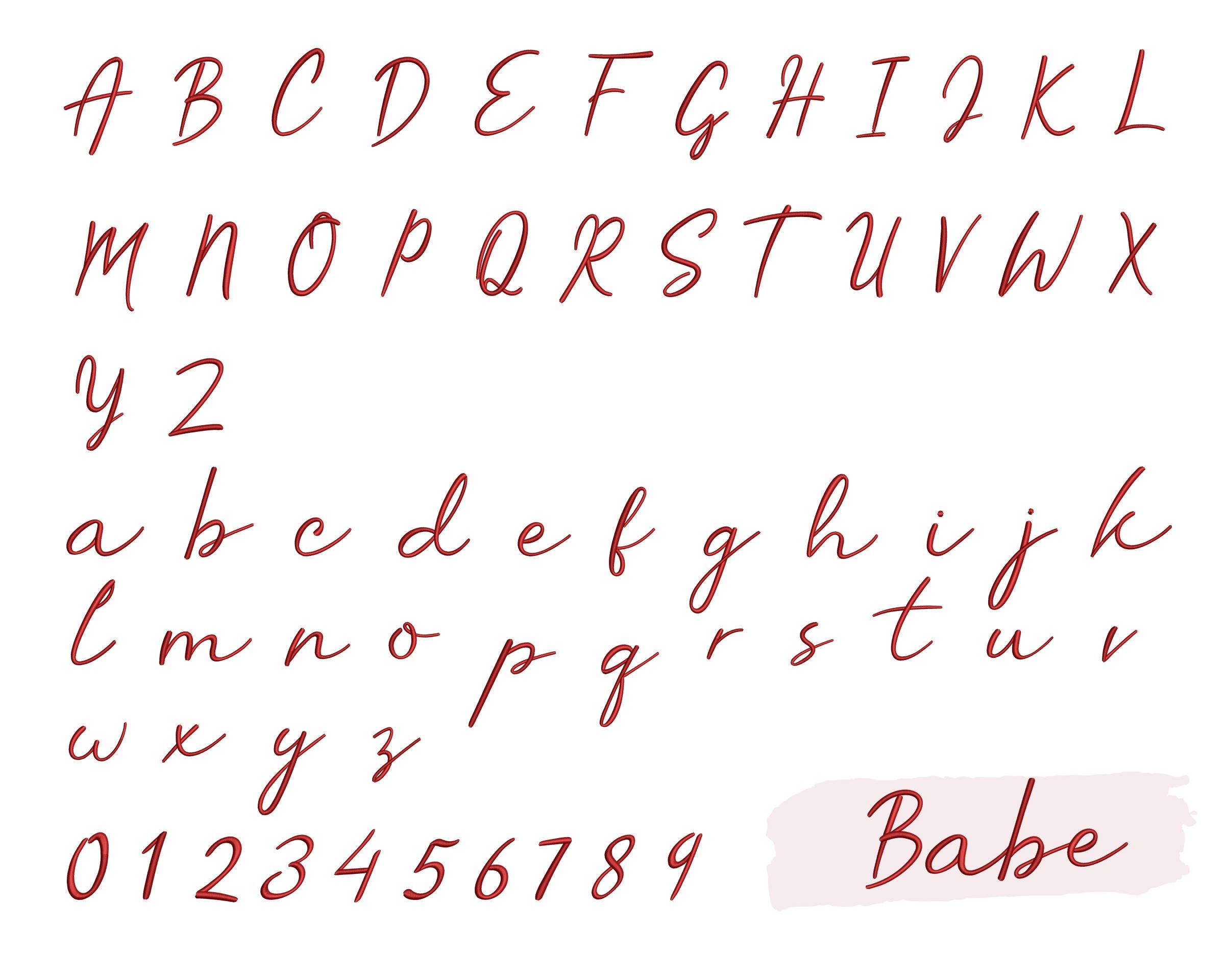10 Boho Script Cursive Embroidery Font Bundle , BX PES JEF Machine ...