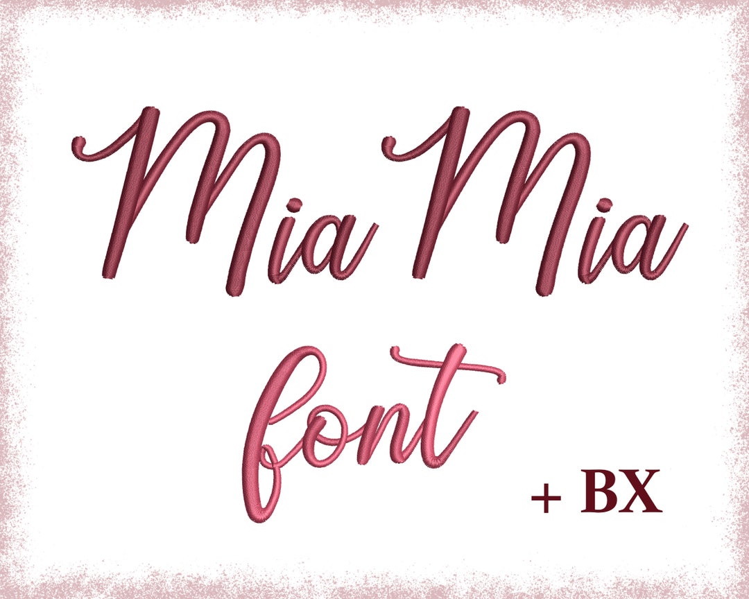 Script Machine Embroidery Font Mia Mia , Machine Embroidery Design , Cursive A-Z Alphabet BX ...