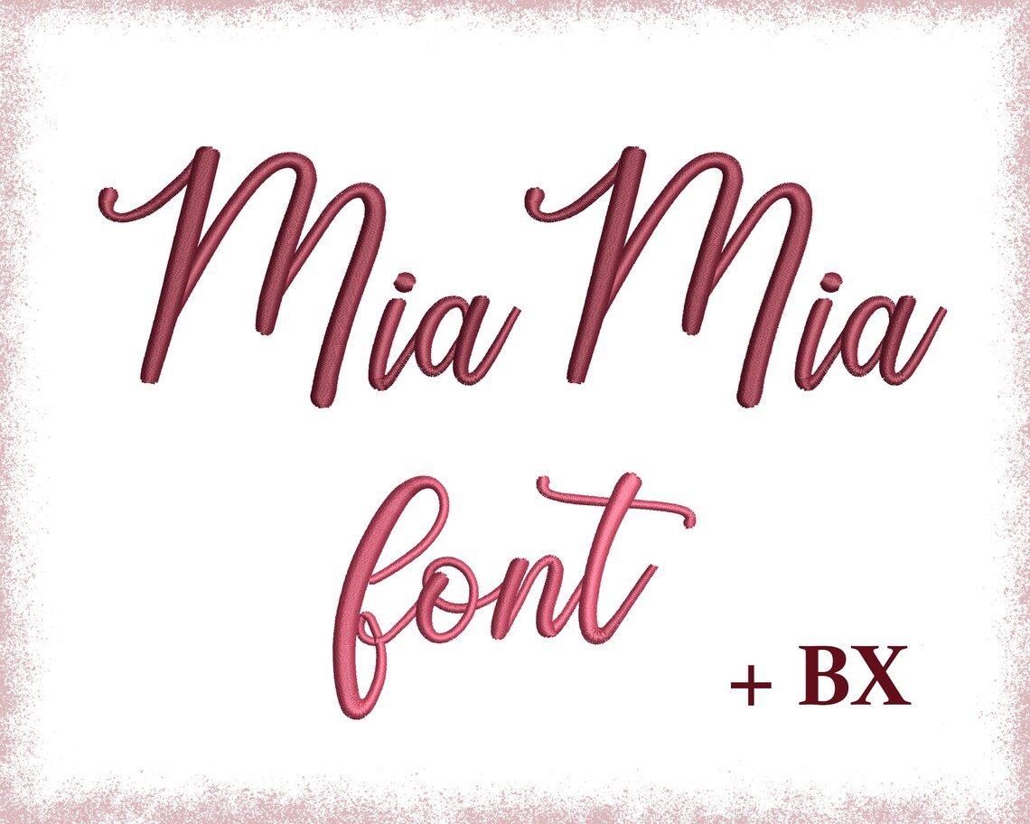 Script Machine Embroidery Font Mia Mia , Machine Embroidery Design ...