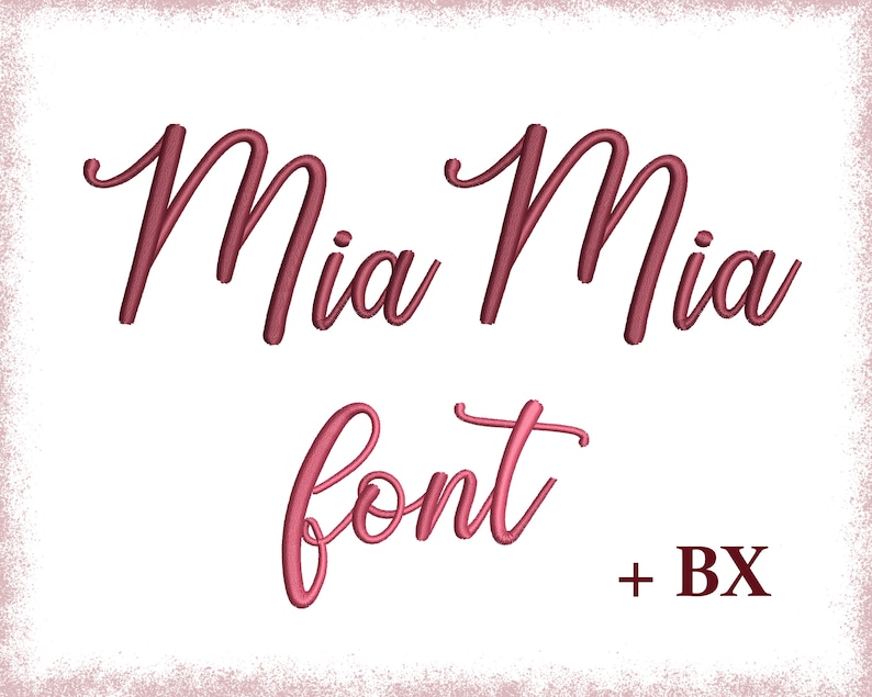 Script Machine Embroidery Font Mia Mia , Machine Embroidery Design ...
