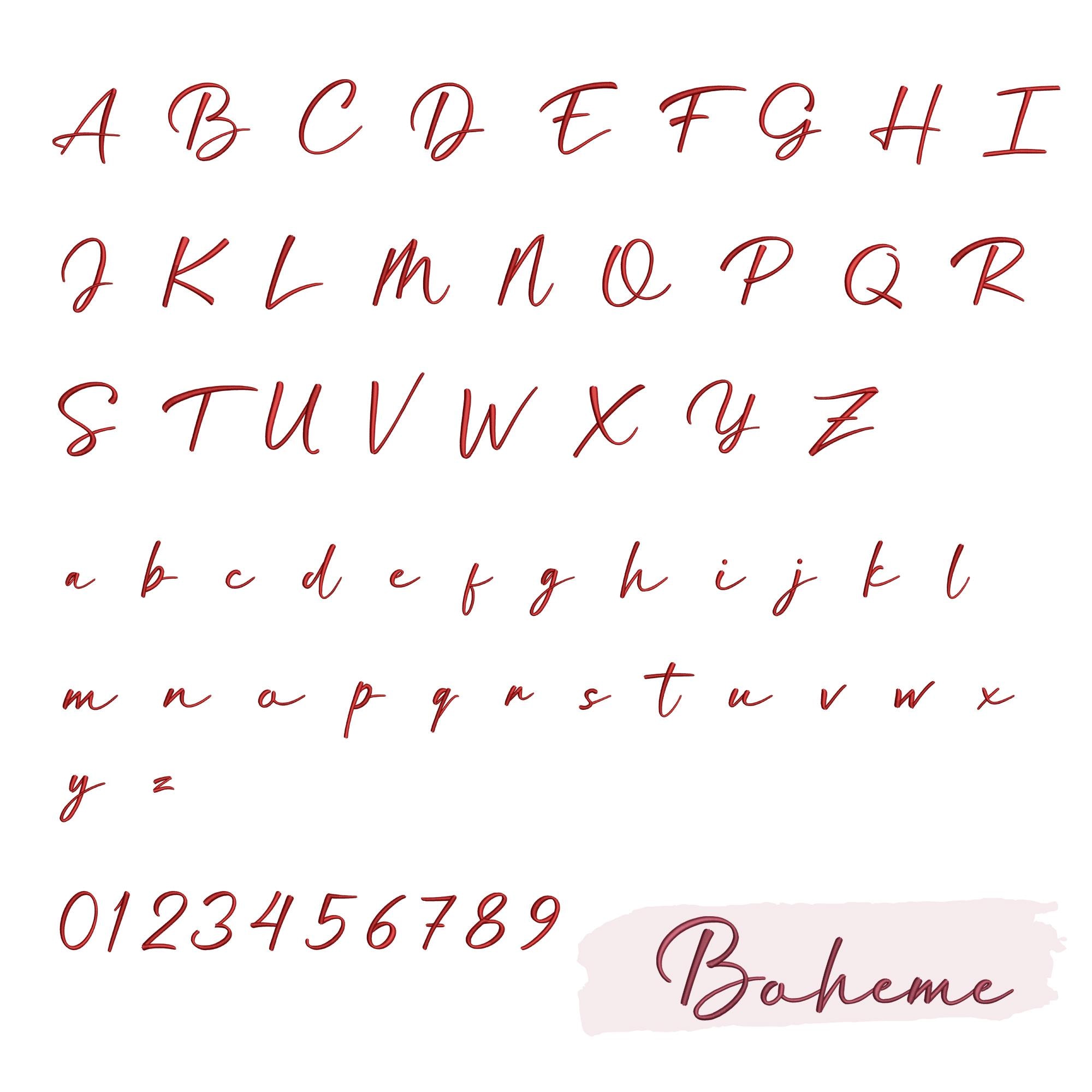10 Boho Script Cursive Embroidery Font Bundle , BX PES JEF Machine ...