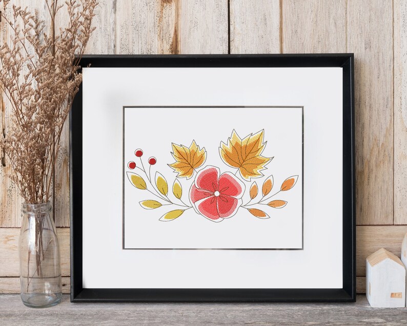 Fall Machine Embroidery Designs Autumn Leaves Embroidery - Etsy