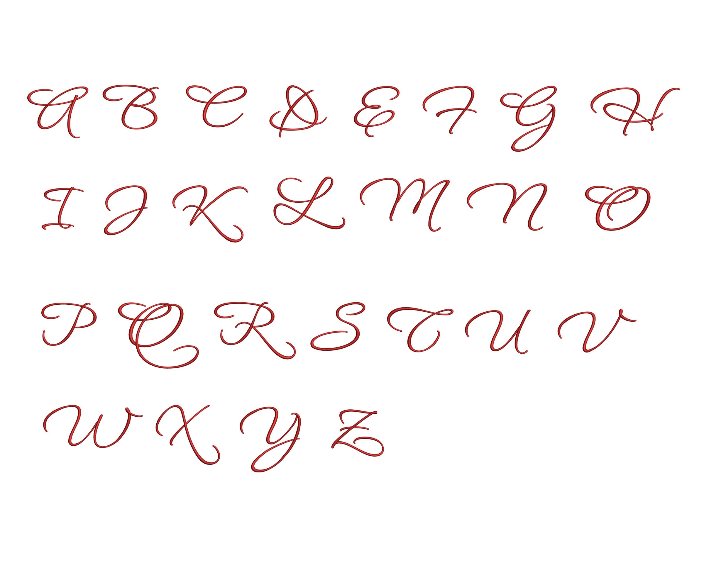 BX Script Embroidery Font Machine Embroidery Design - Etsy