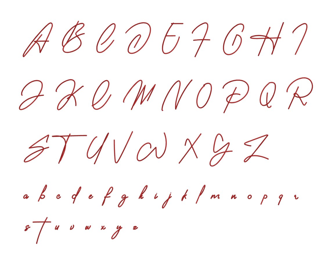 Script Cursive Machine Embroidery Font Sarah , Embroidery Design , BX ...