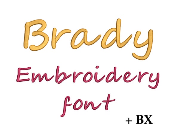 Brady Machine Embroidery Font 5 Sizes BX Font Machine - Etsy
