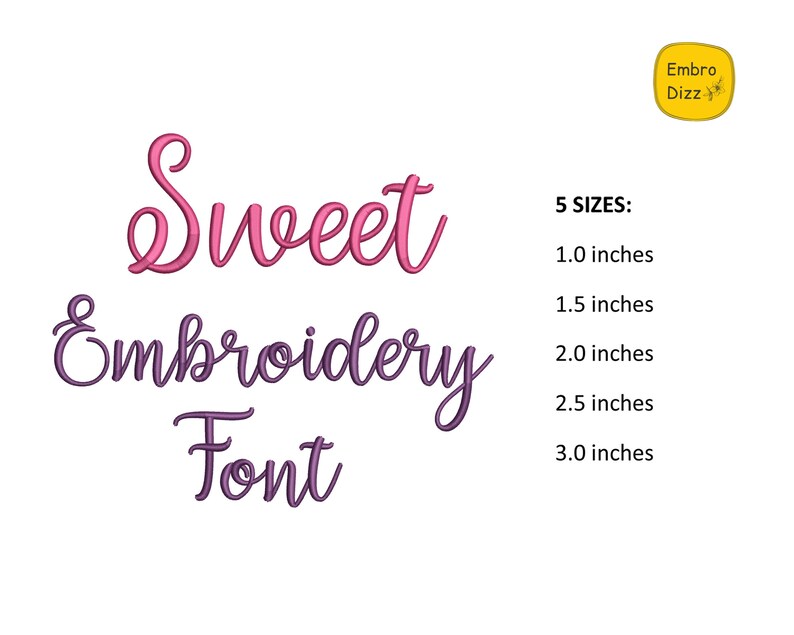 Embroidery Font Machine Embroidery Design Sweet BX Font 5 - Etsy