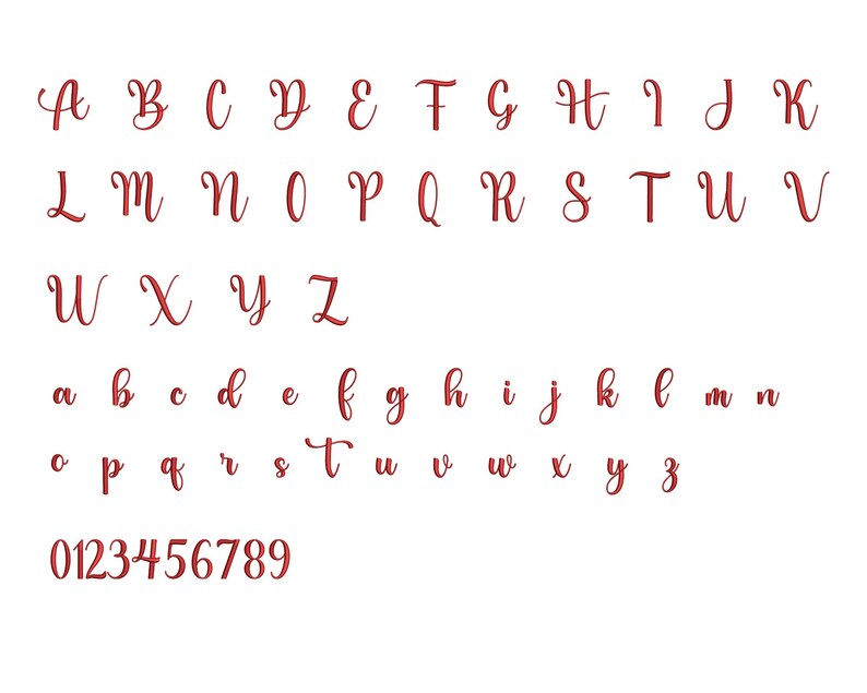 Duo Machine Embroidery Font Bundle , Cursive Script BX Embroidery Font ...