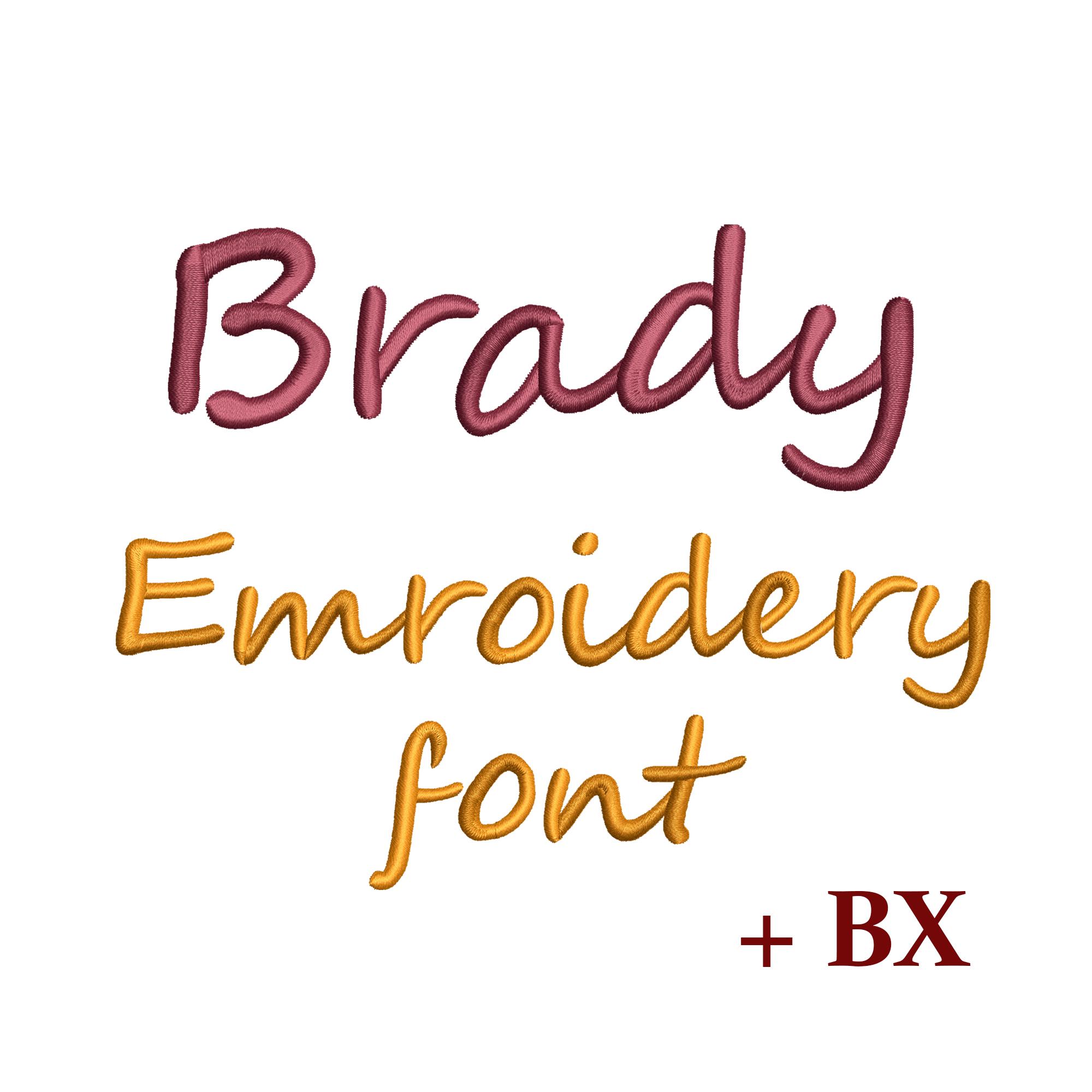 Brady Machine Embroidery Font, BX Font (5 Sizes) (digital Design) - Etsy