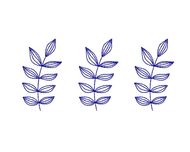 Mini Leaf Machine Embroidery Designs Leaves Floral Line Art | Etsy