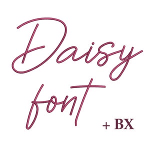 Boho Cursive Embroidery Font Daisy , Machine Embroidery Design , BX Script Modern Embroidery ...
